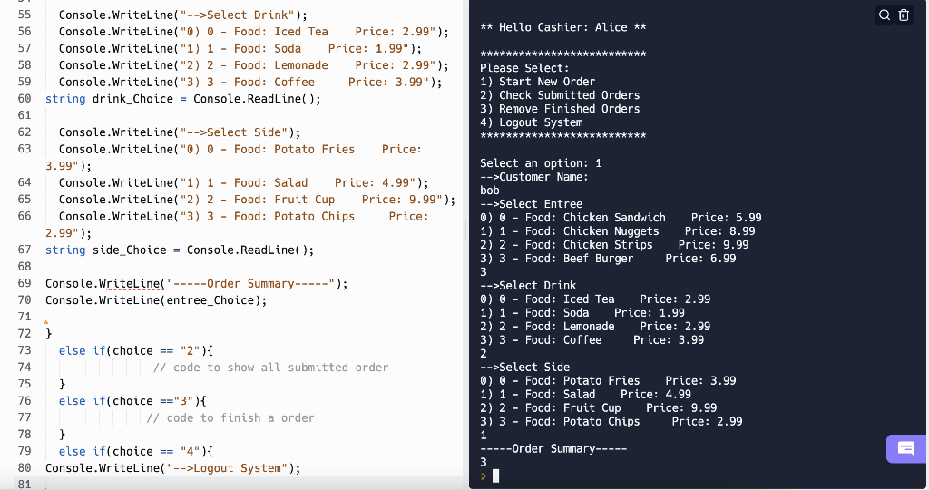 Solved This code is in C# The result is supposed to be this | Chegg.com