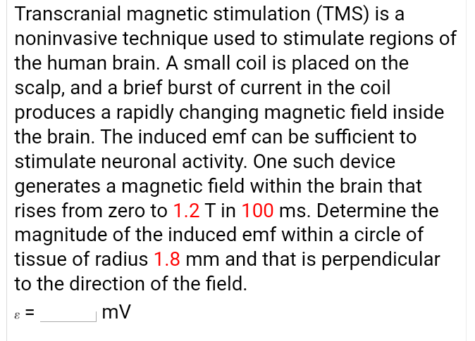 Solved Transcranial magnetic stimulation (TMS) is a | Chegg.com