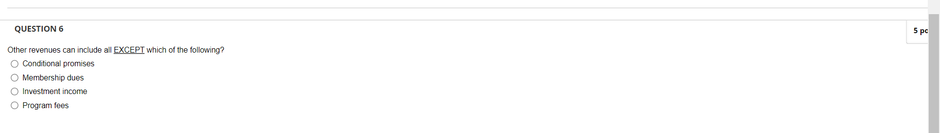 Solved Other revenues can include all EXCEPT which of the | Chegg.com