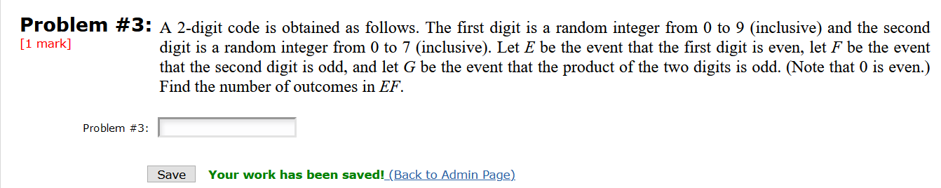 Solved Problem #3: A 2-digit code is obtained as follows. | Chegg.com