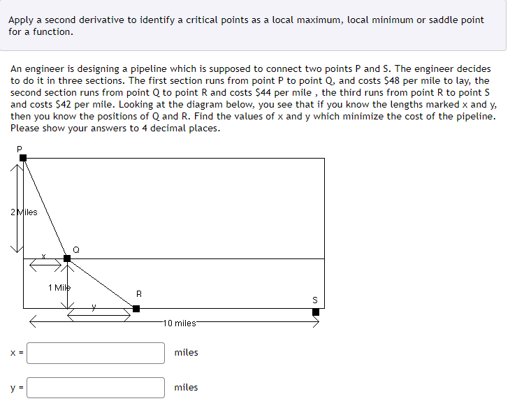 Solved Apply a second derivative to identify a critical | Chegg.com