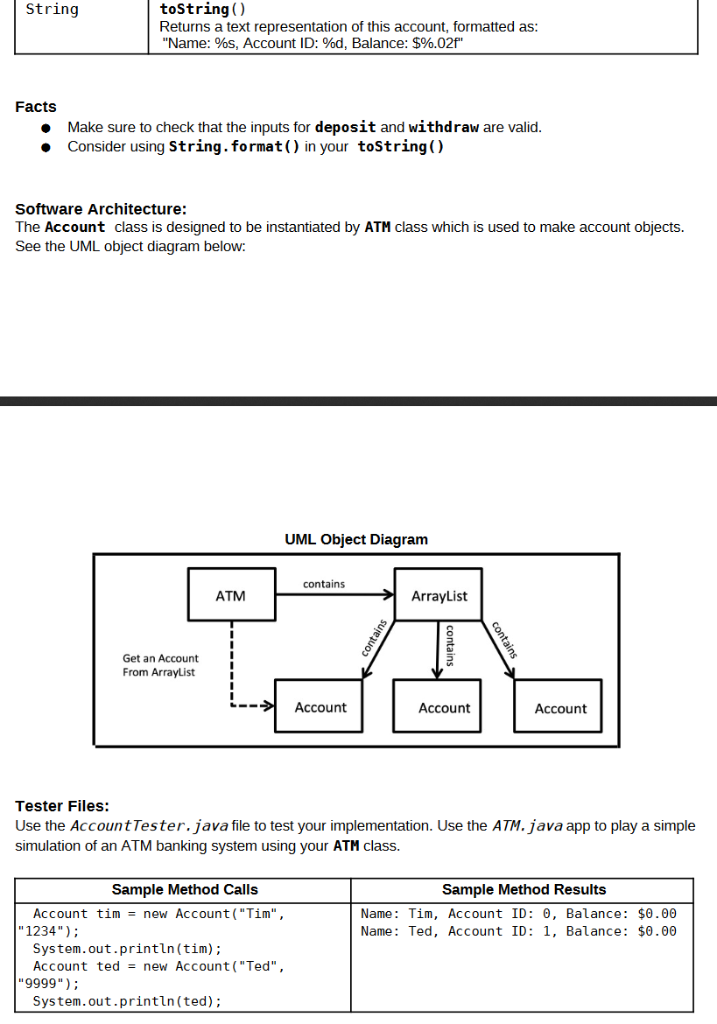 Solved Problem 4: ATM Banking (10 points) (Software | Chegg.com