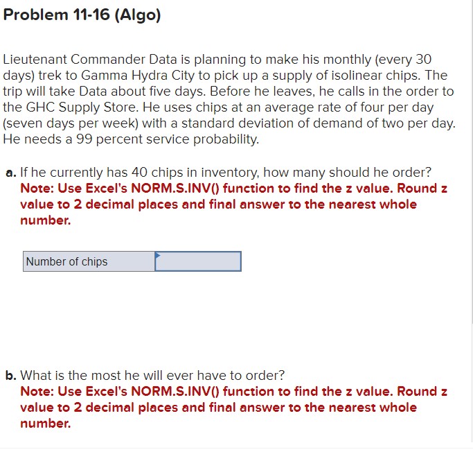 Solved Lieutenant Commander Data is planning to make his | Chegg.com