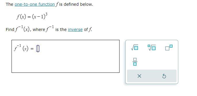 Solved The one-to-one function f is defined below. | Chegg.com