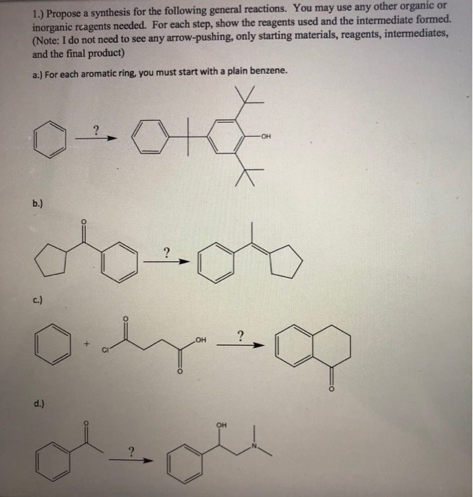Solved Propose a synthesis for the following general | Chegg.com
