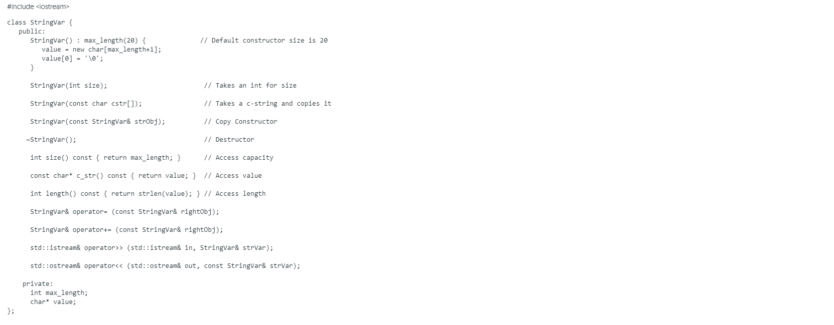 #include // Default constructor size is 20 class | Chegg.com