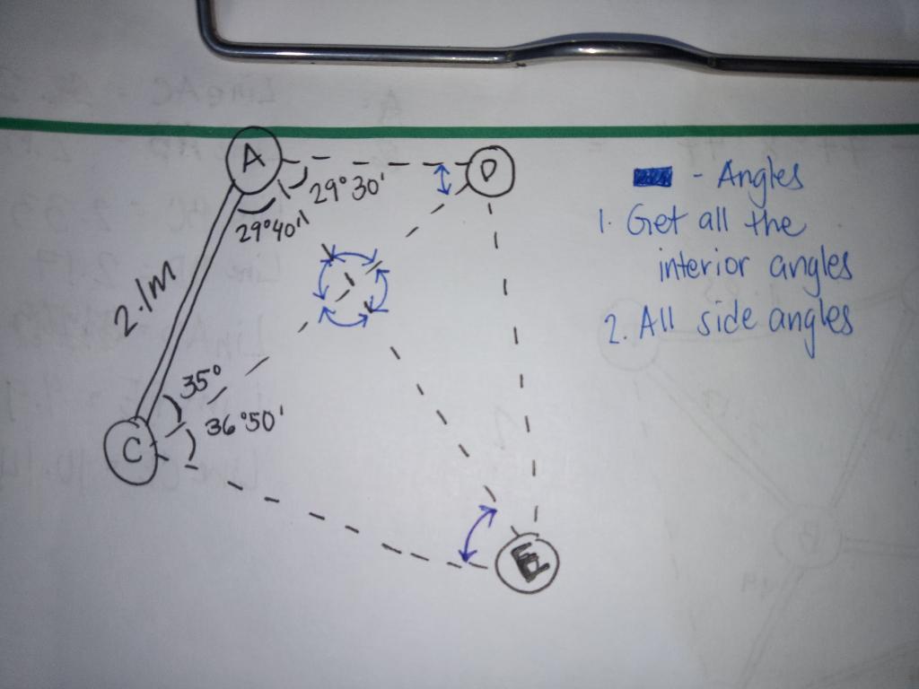 Solved SURVEYING 1.) TRILATERATION Compute for the distance | Chegg.com