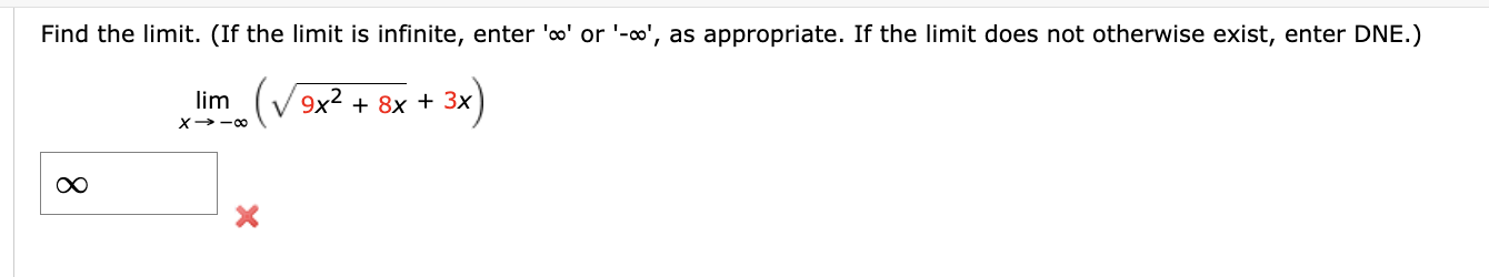 Solved Find the limit. (If the limit is infinite, enter ' ∞ | Chegg.com