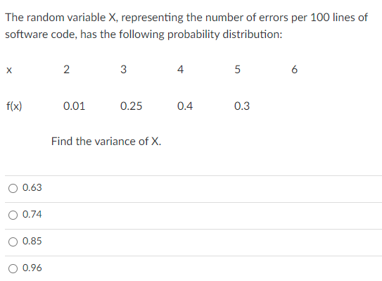 Solved The random variable X, representing the number of | Chegg.com