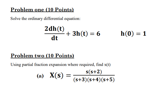 Solved Problem one (10 Points) Solve the ordinary | Chegg.com