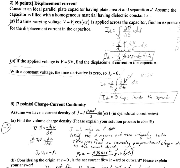 Solved 2) [6 points] Displacement current Consider an ideal | Chegg.com