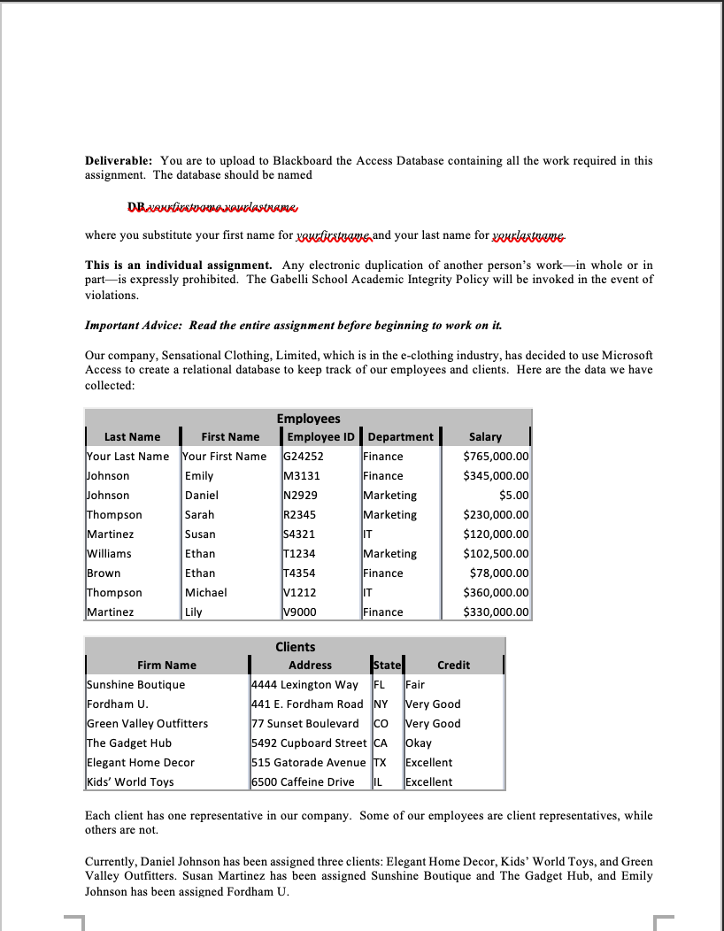 Deliverable: You are to upload to Blackboard the | Chegg.com