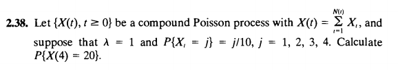 Solved N() 2.38. Let {X(t), 1 2 0} be a compound Poisson | Chegg.com