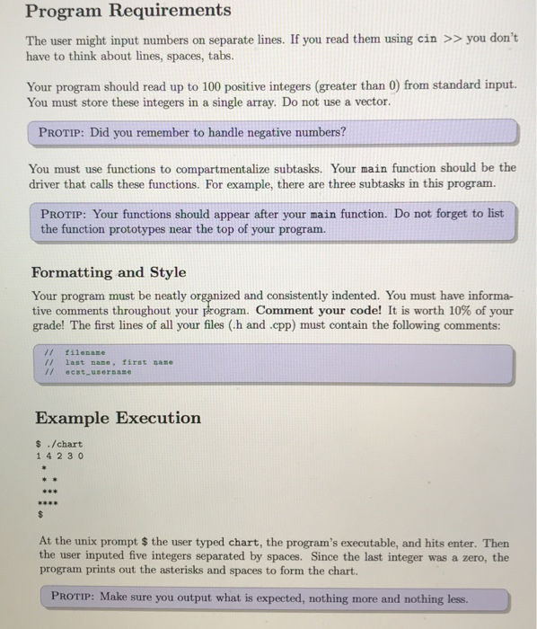 Solved Program Requirements The user might input numbers on | Chegg.com
