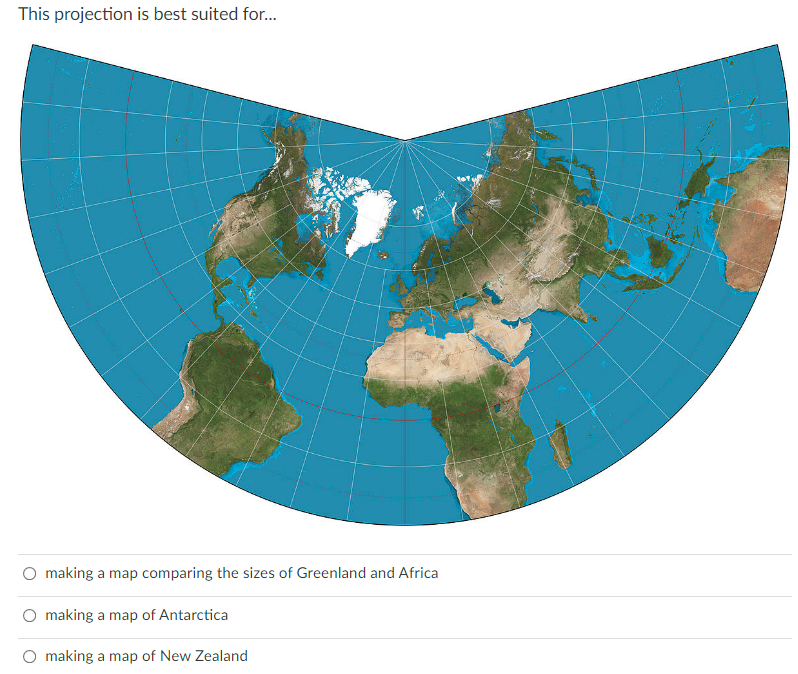 Solved This projection is best suited for... making a map | Chegg.com