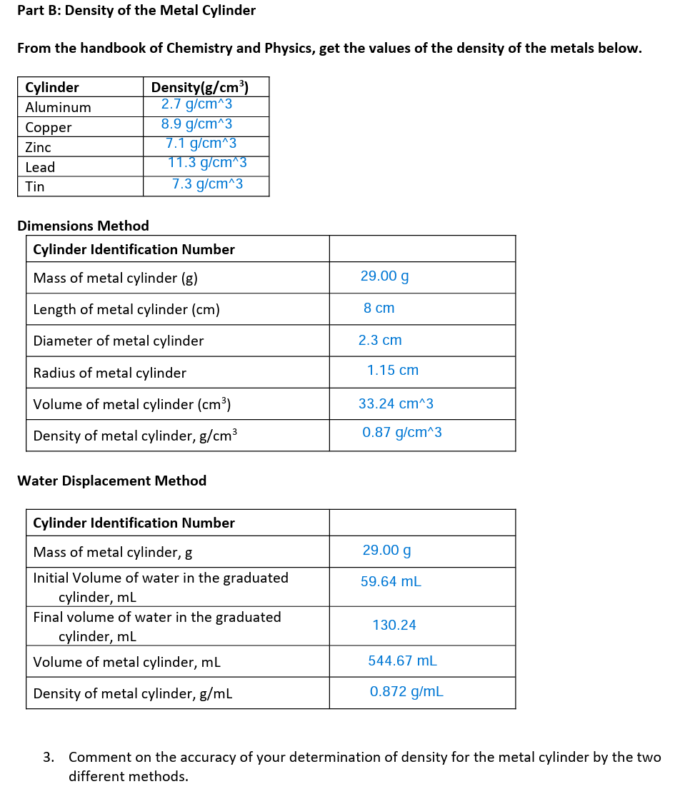Solved Part A: Density of Deionized Water 1. Use a | Chegg.com