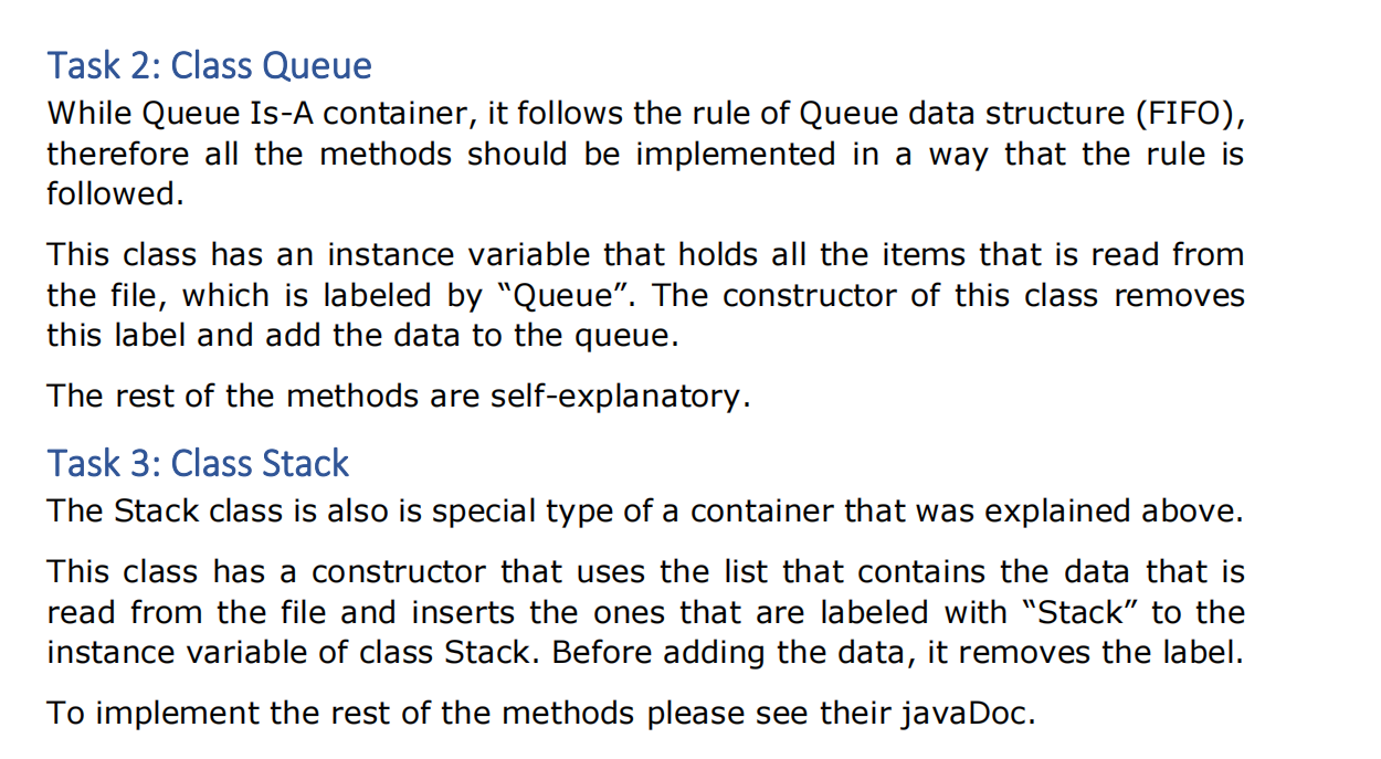 Solved 4. Programming Task A container is a storage that can | Chegg.com