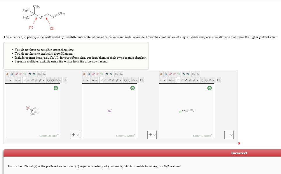 Solved CH3 H3C CH2 This ether can, in principle, be | Chegg.com