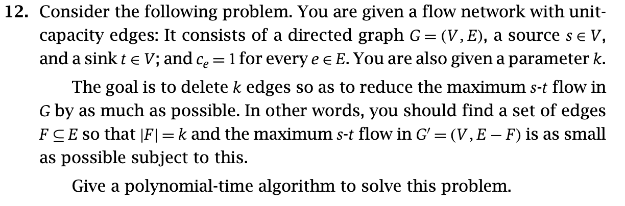 Solved Consider the following problem. You are given a flow | Chegg.com