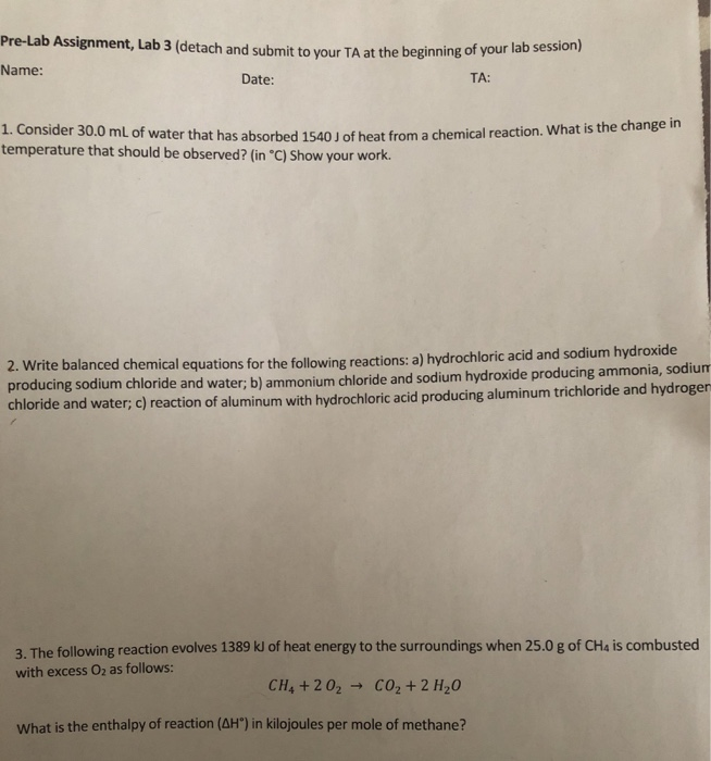 Solved Pre-Lab Assignment, Lab 3 (detach and submit to your | Chegg.com