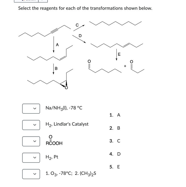 Solved Select the reagents for each of ﻿the transformations | Chegg.com