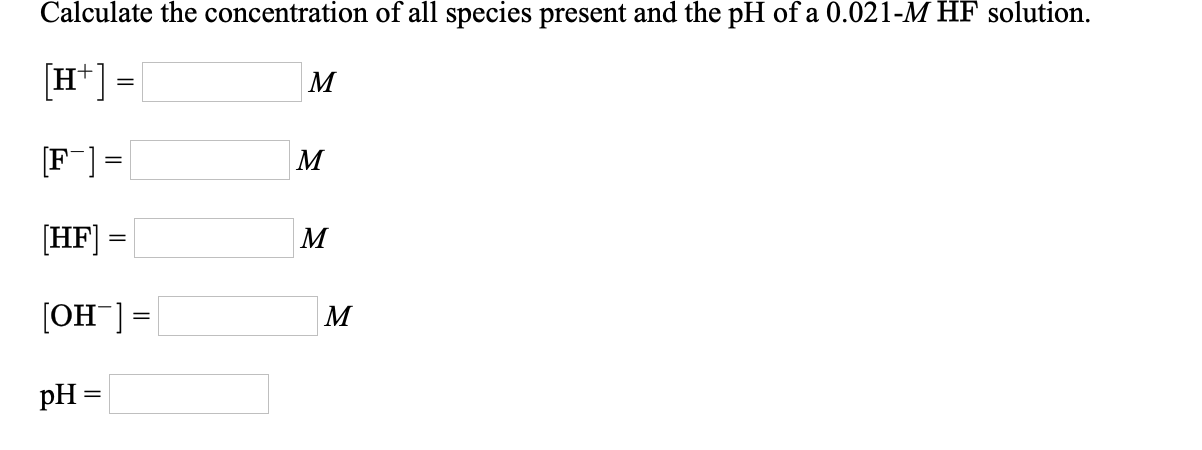 Solved Calculate the concentration of all species present | Chegg.com