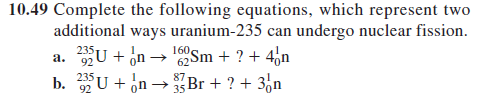 Solved 10.49 Complete the following equations, which | Chegg.com