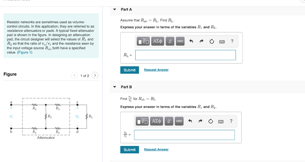 Solved Part A Assume that Rab RL. Find RL Express your | Chegg.com