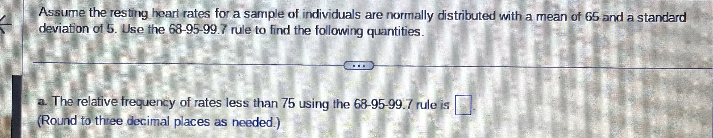 Solved Assume the resting heart rates for a sample of | Chegg.com