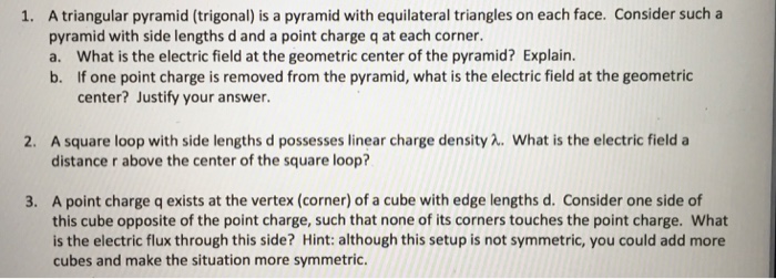 Solved A triangular pyramid (trigonal) is a pyramid with | Chegg.com