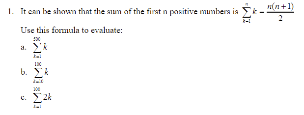 Solved 1. It can be shown that the sum of the first n | Chegg.com