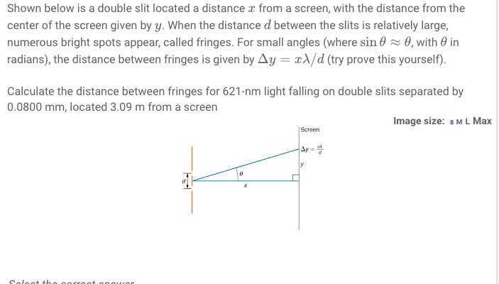 Solved Shown below is a double slit located a distance x | Chegg.com
