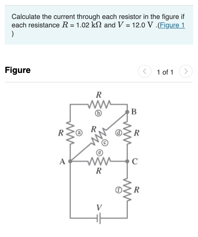 Solved Calculate The Current Through Each Resistor In The
