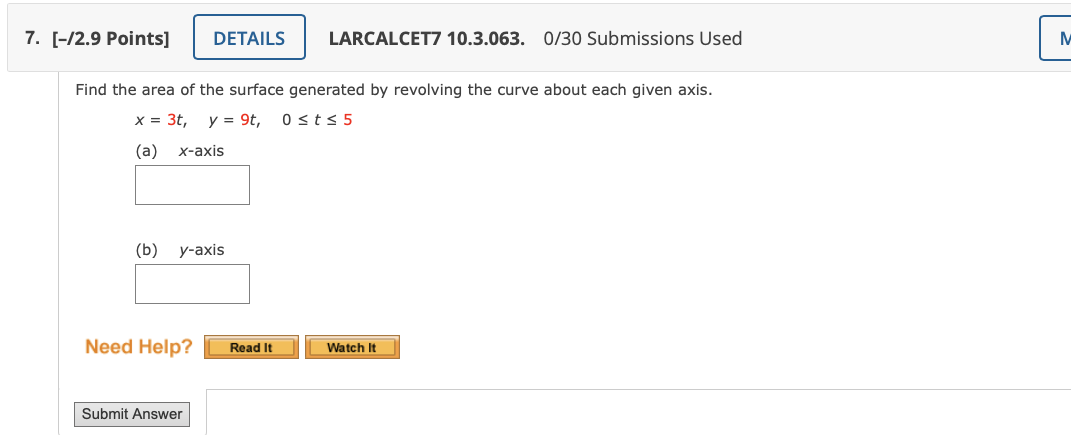 Solved Find the area of the surface generated by revolving | Chegg.com