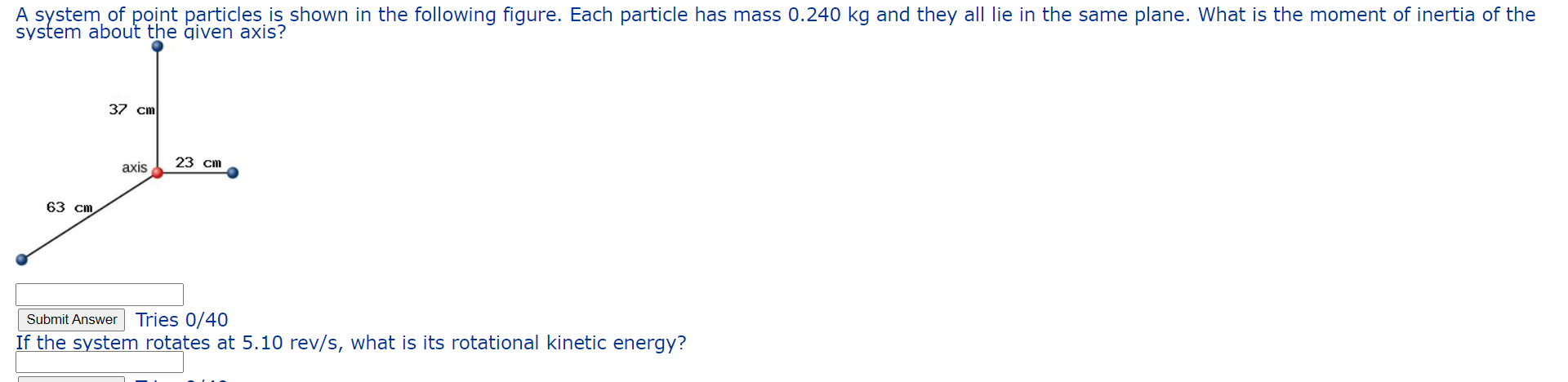 Solved A system of point particles is shown in the following | Chegg.com