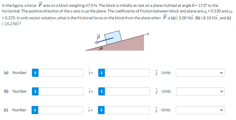 Solved In the figure, a force vec(P) ﻿acts on a block | Chegg.com