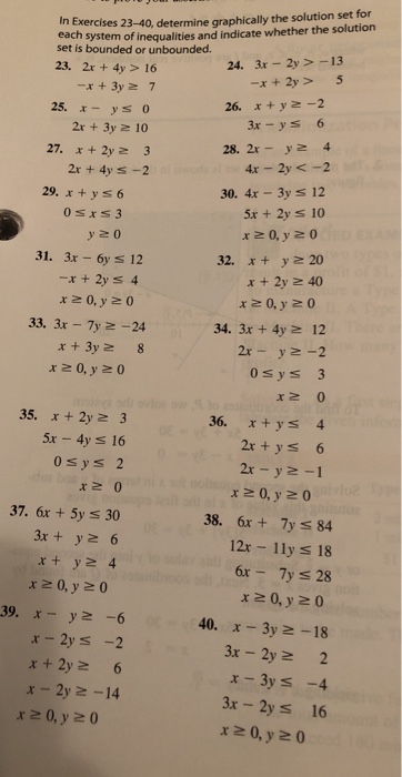 Solved In Exercises 23-40, determine graphically the | Chegg.com
