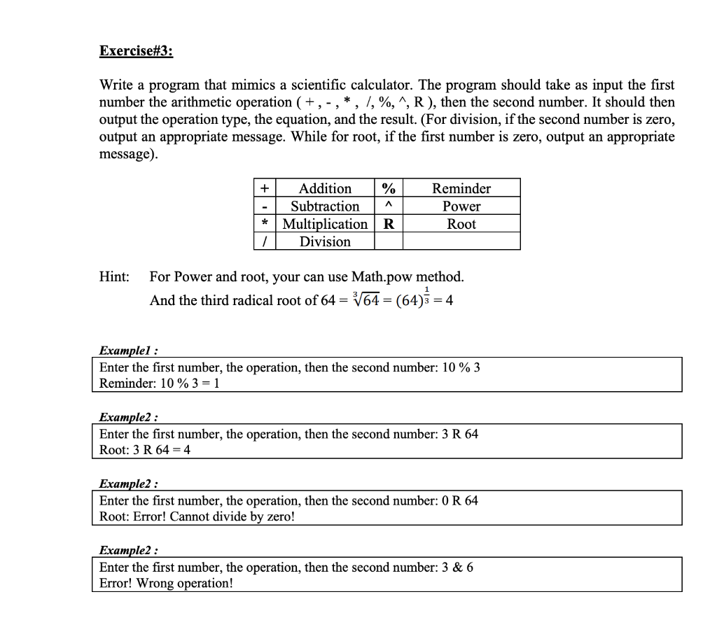 Solved Exercise3 Write A Program That Mimics A Scientific 