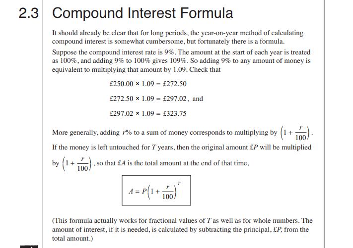 Solved 2.3 Compound Interest Formula It should already be | Chegg.com