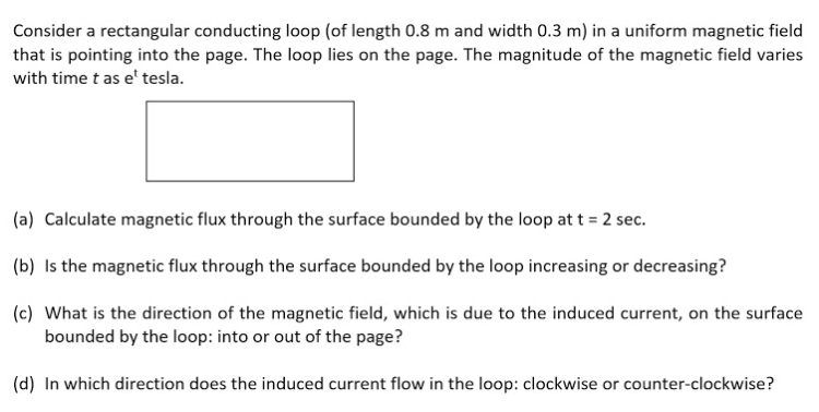 Solved Consider a rectangular conducting loop (of length 0.8 | Chegg.com