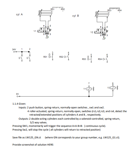 1.1.3 Given: Input: 1 push button, spring-return, | Chegg.com