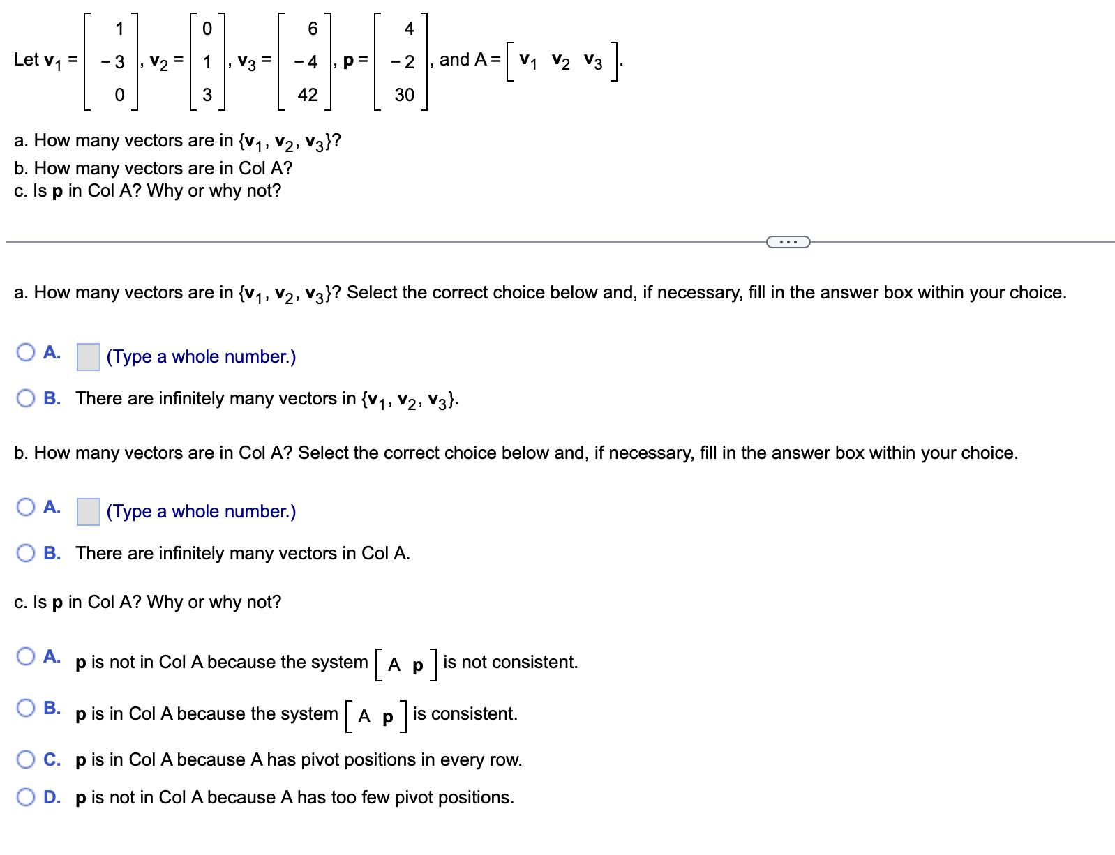 Solved The vector x is in a subspace H with a basis | Chegg.com