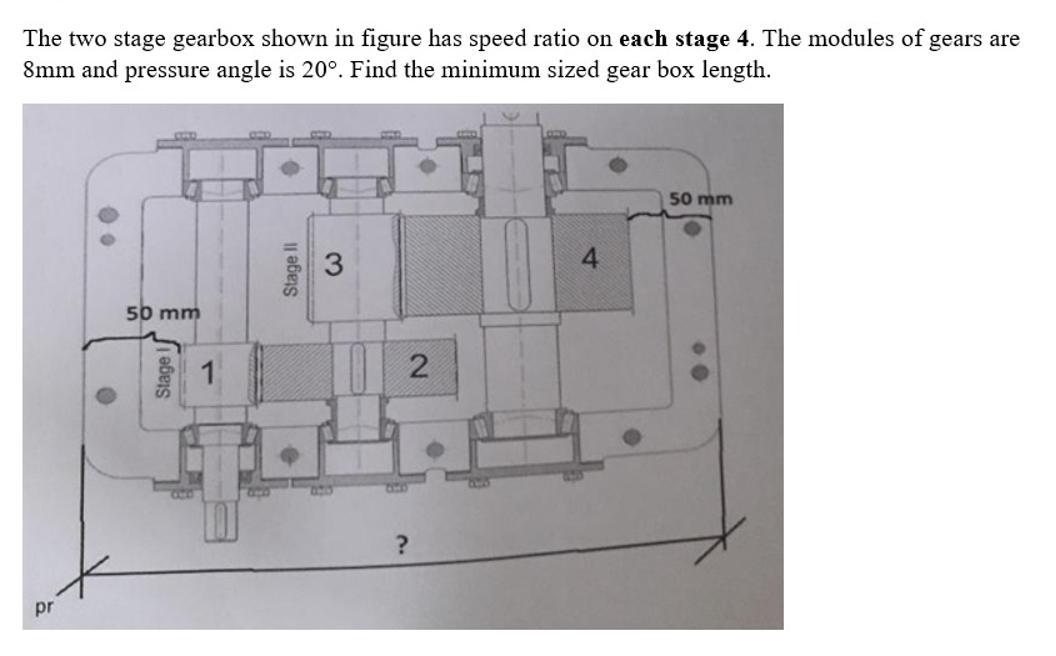 Solved The two stage gearbox shown in figure has speed ratio | Chegg.com