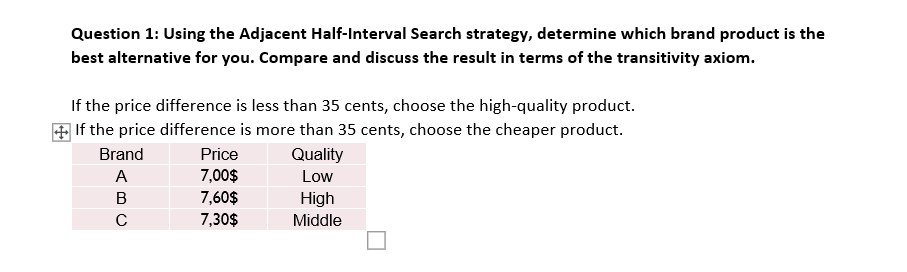 Solved Question 1: Using the Adjacent Half-Interval Search | Chegg.com
