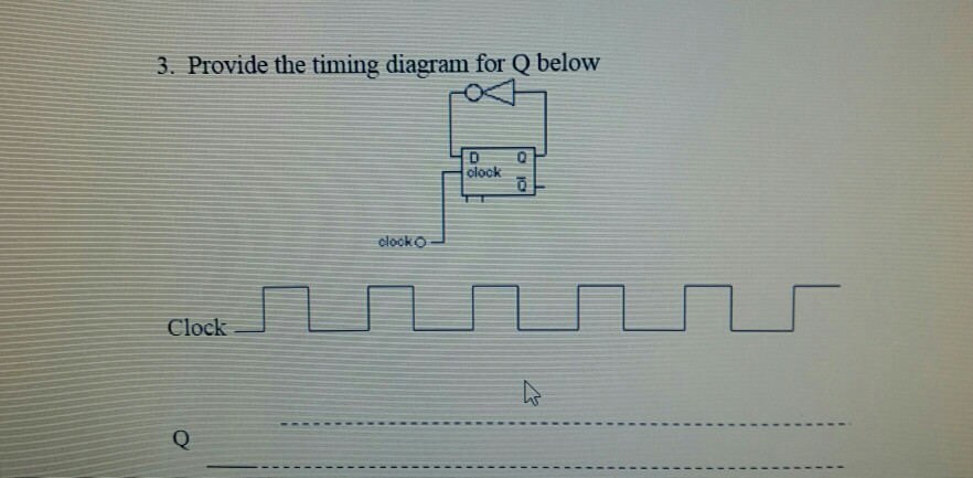 Solved 3. Provide the timing diagram for Q below clock at | Chegg.com