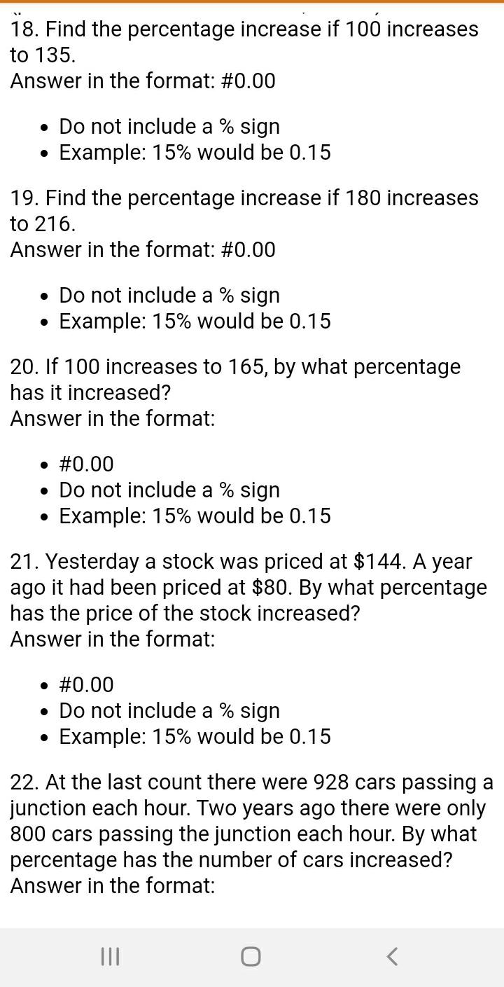 Solved 18. Find the percentage increase if 100 increases to | Chegg.com