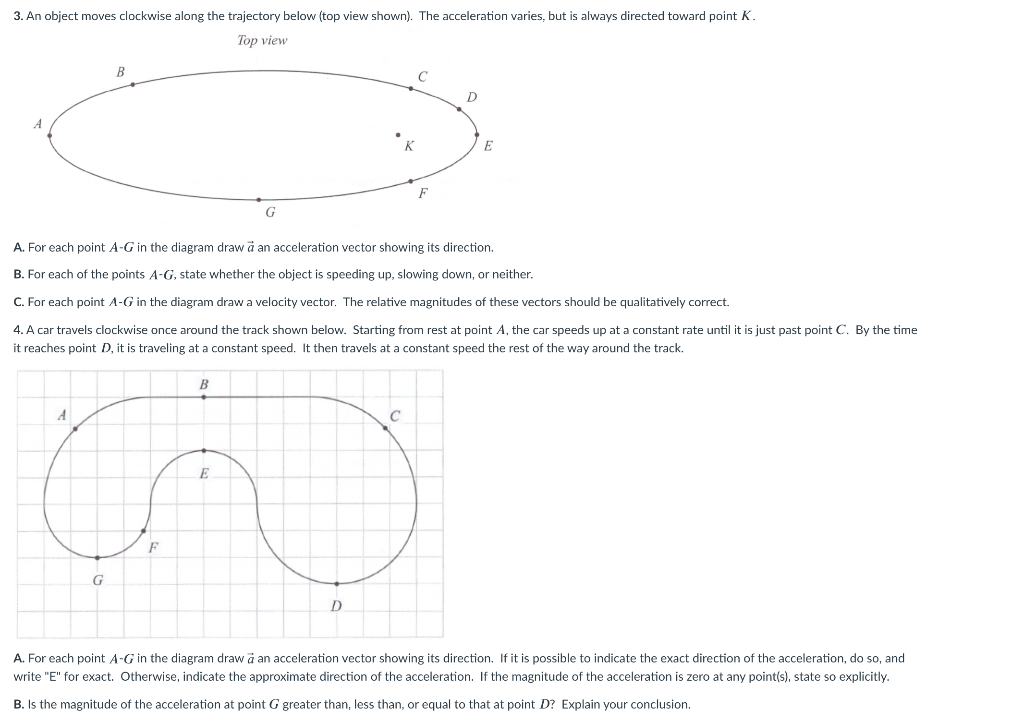 Solved 3. An object moves clockwise along the trajectory | Chegg.com