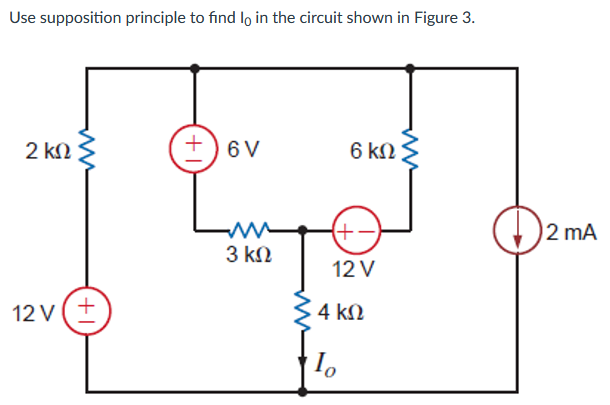 Solved Use supposition principle to find \\( \\mathrm{I}_{0} | Chegg.com
