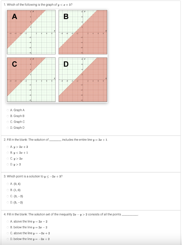 Solved 1 Which Of The Following Is The Graph Of Y2x2 B 