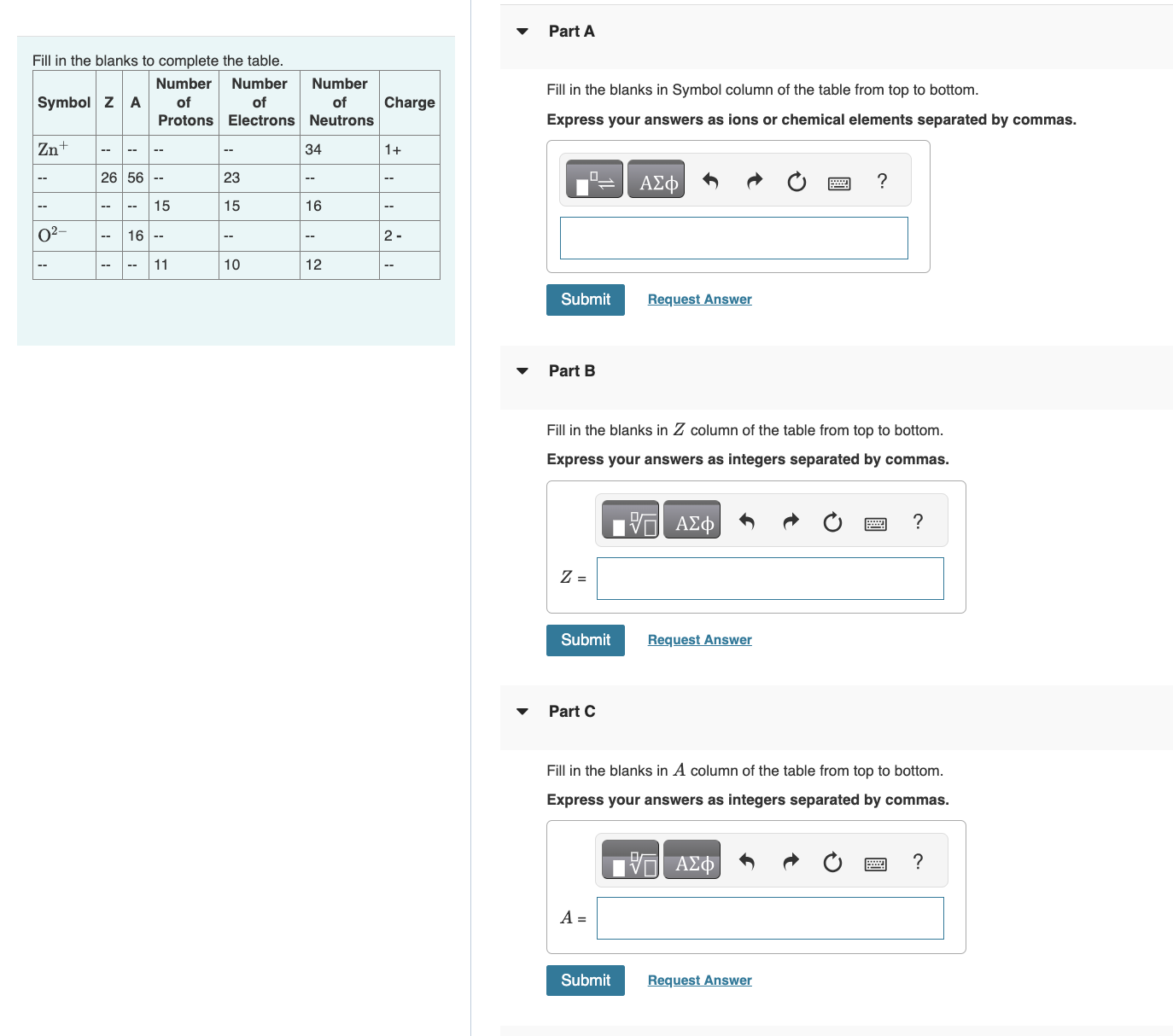 Solved Fill in the blanks in Symbol column of the table from | Chegg.com